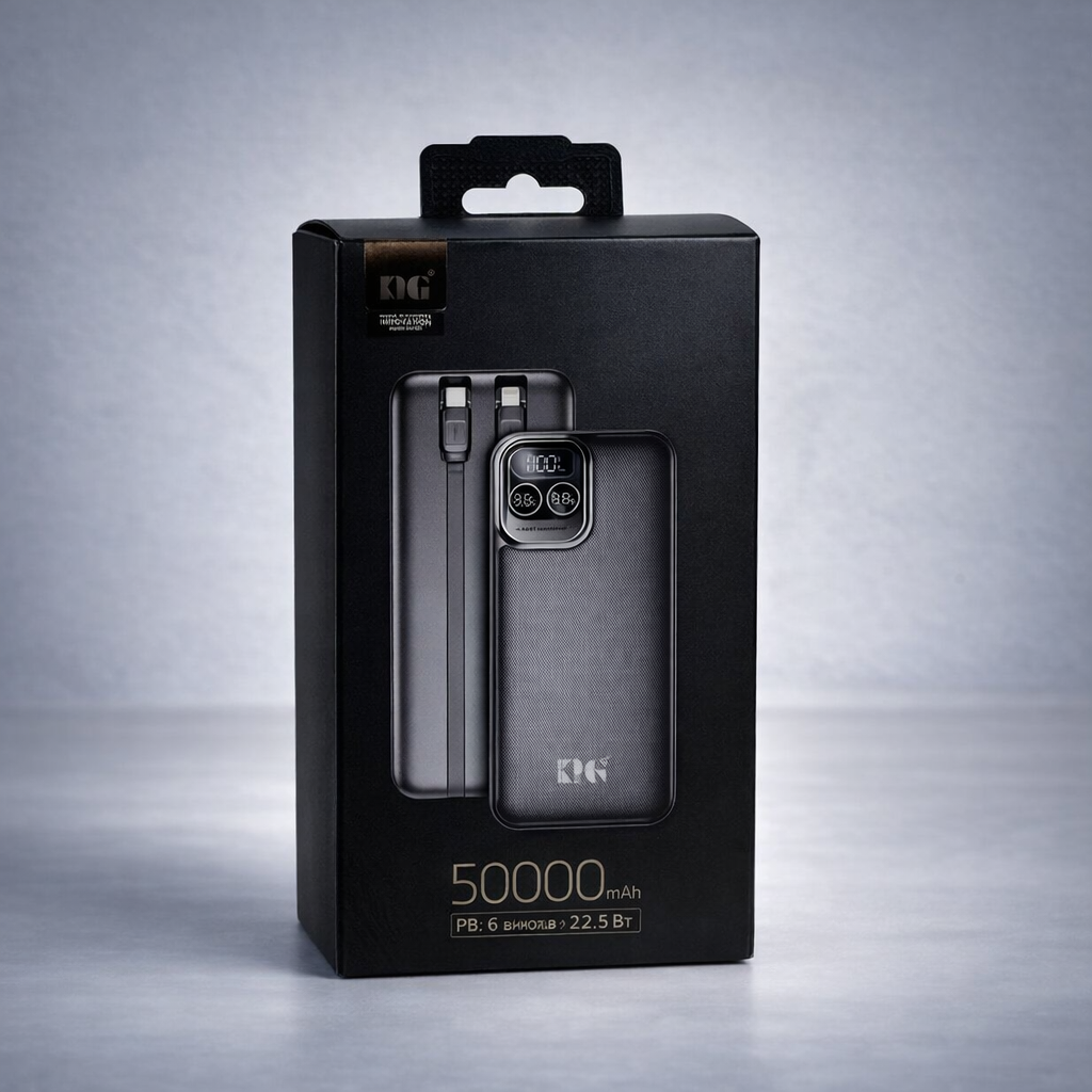 Повербанк KP KPG-501 Power Bank 50000 мА·ч 22,5 Вт с дисплеем и ...